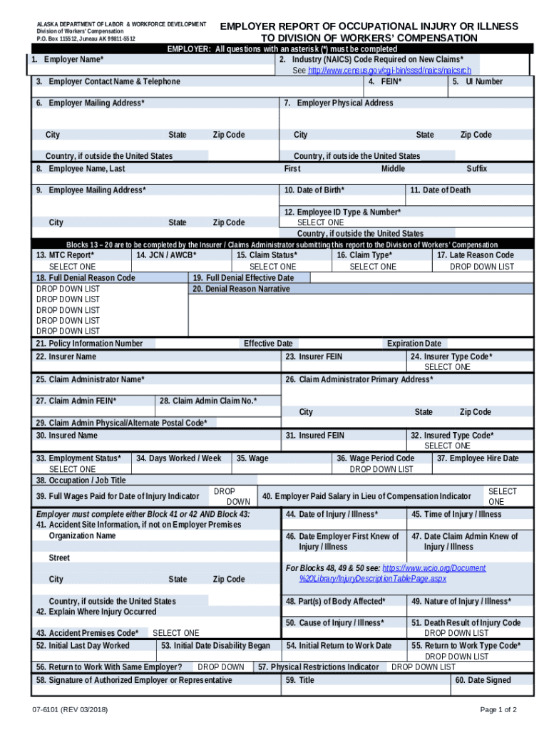 07-6100Employee Report of Occupational Injury or ... Doc Template ...