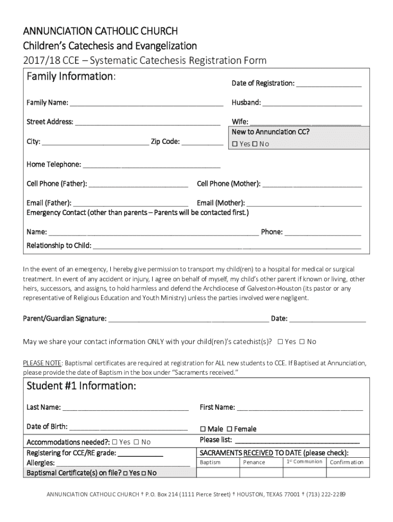 Fillable Online ACC - CCE Registration Form201718 Fax Email Print ...