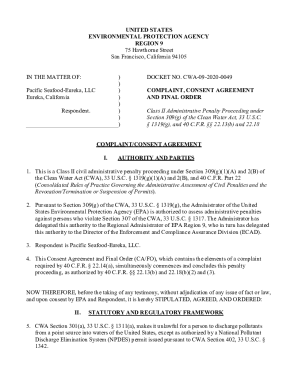 Fillable Online Consent Agreement and (Proposed) Final Order. Consent ...