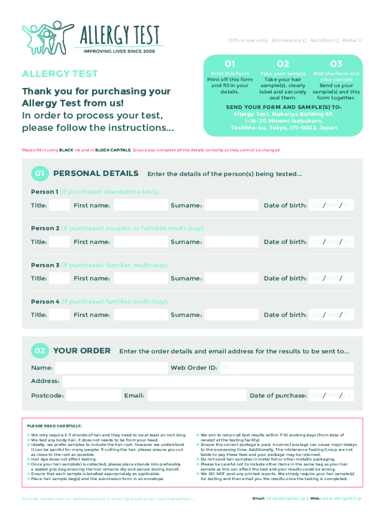 Fillable Online Fillable Online allergy test - ??- Allergy Test Taiwan ...