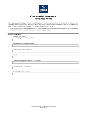 Fillable Online Commercial Insurance Proposal Form - People you can ...