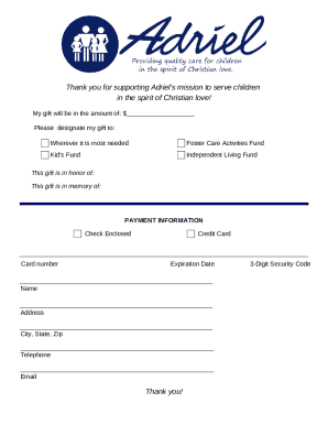 Fillable Online Adriel-gift-download-form Fax Email Print - pdfFiller