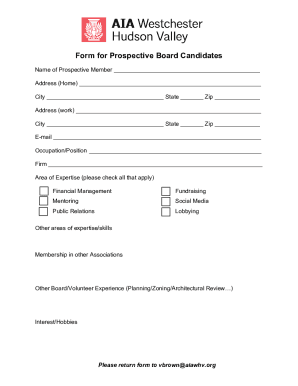 Fillable Online Form for Prospective Board Candidates.docx Fax Email ...