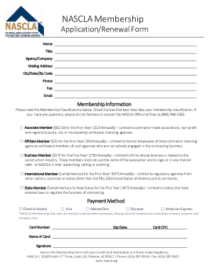 Fillable Online NASCLA Membership - cdn.ymaws.com Fax Email Print ...