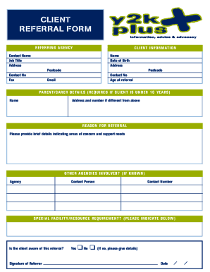 Fillable Online 2341 REFERRAL FORM Fax Email Print - pdfFiller