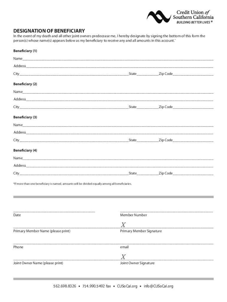 Fillable Online Form for Adding a Beneficiary Fax Email Print - pdfFiller