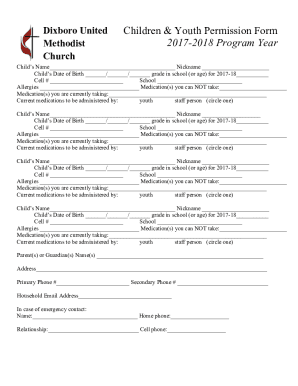Fillable Online Permission Forms - Dixboro United Methodist Church Fax ...