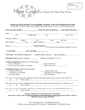 Fillable Online Underage Drug/Alcohol Accountability Program (UDAAP ...