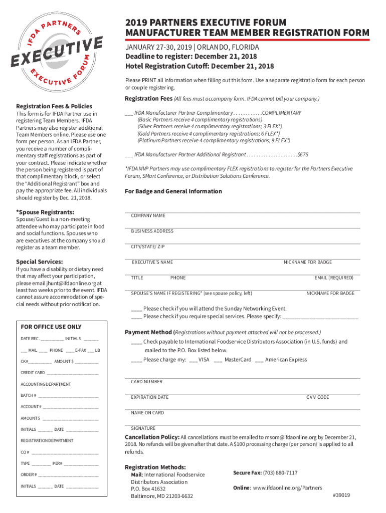 Fillable Online MANUFACTURER TEAM MEMBER REGISTRATION FORM Fax Email ...