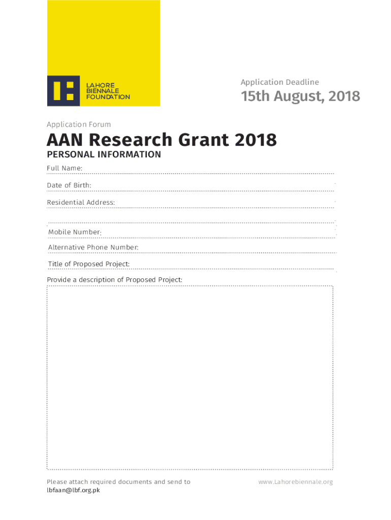 Fillable Online Aan Research Grant Form Fax Email Print - pdfFiller
