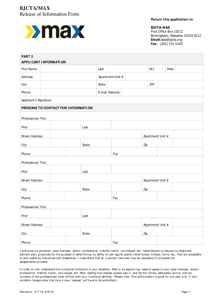 Fillable Online Paratransit Application and FormsMAX Transit ... Fax ...