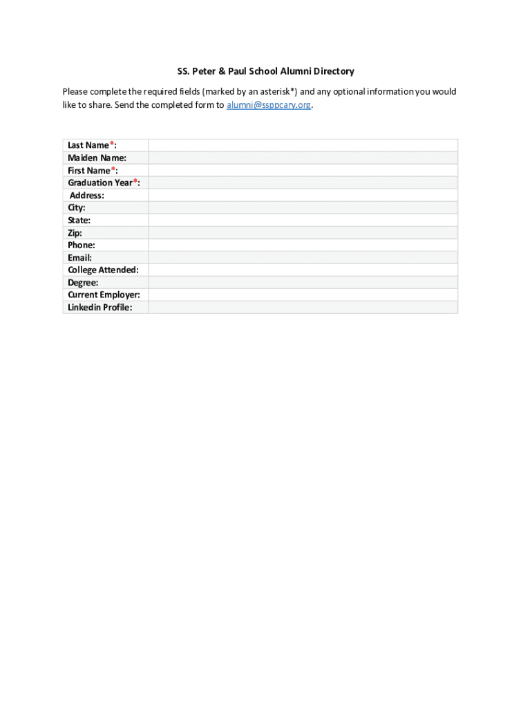 Fillable Online SS. Peter and Paul School - Find Alumni, Yearbooks and ...