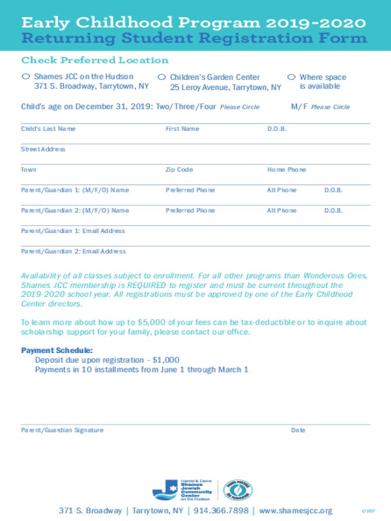 Fillable Online Sample Registration Package - The Early Childhood ...