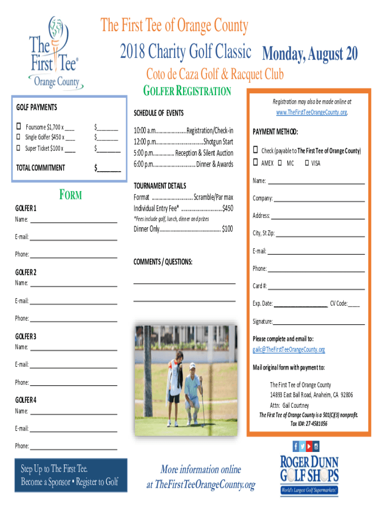 Fillable Online First Tee - Orange County - introducing golf to young ...