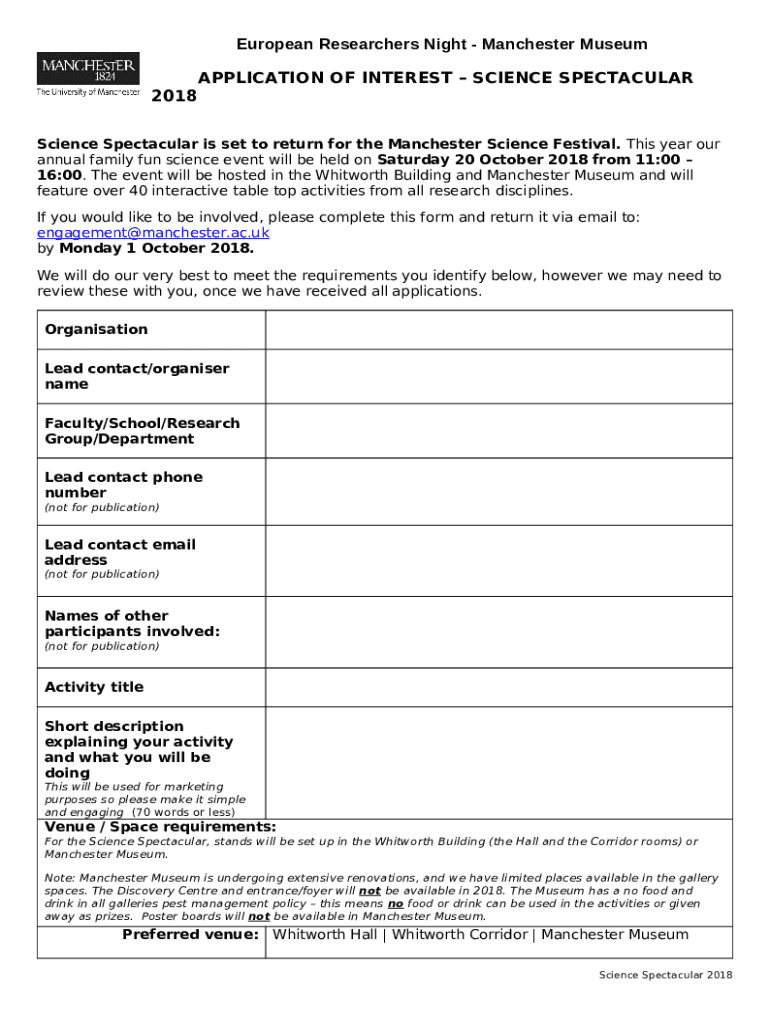 Manchester Science FestivalScience and Industry Museum Doc Template ...
