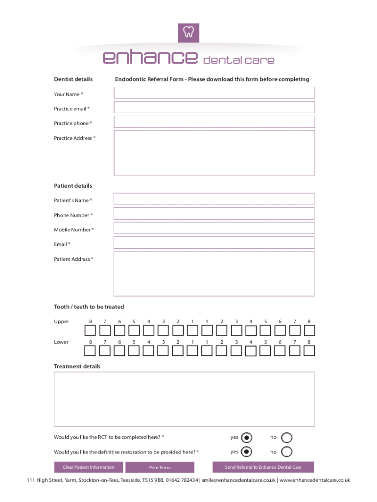 Fillable Online uic endodontics referral Fax Email Print - pdfFiller