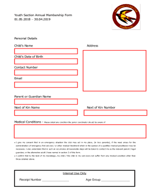 Fillable Online Youth Club Registration Form TemplateJotForm Fax Email ...