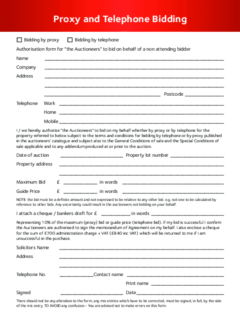 Fillable Online mr1 homeflow co What is a telephone/proxy bid?Auction ...