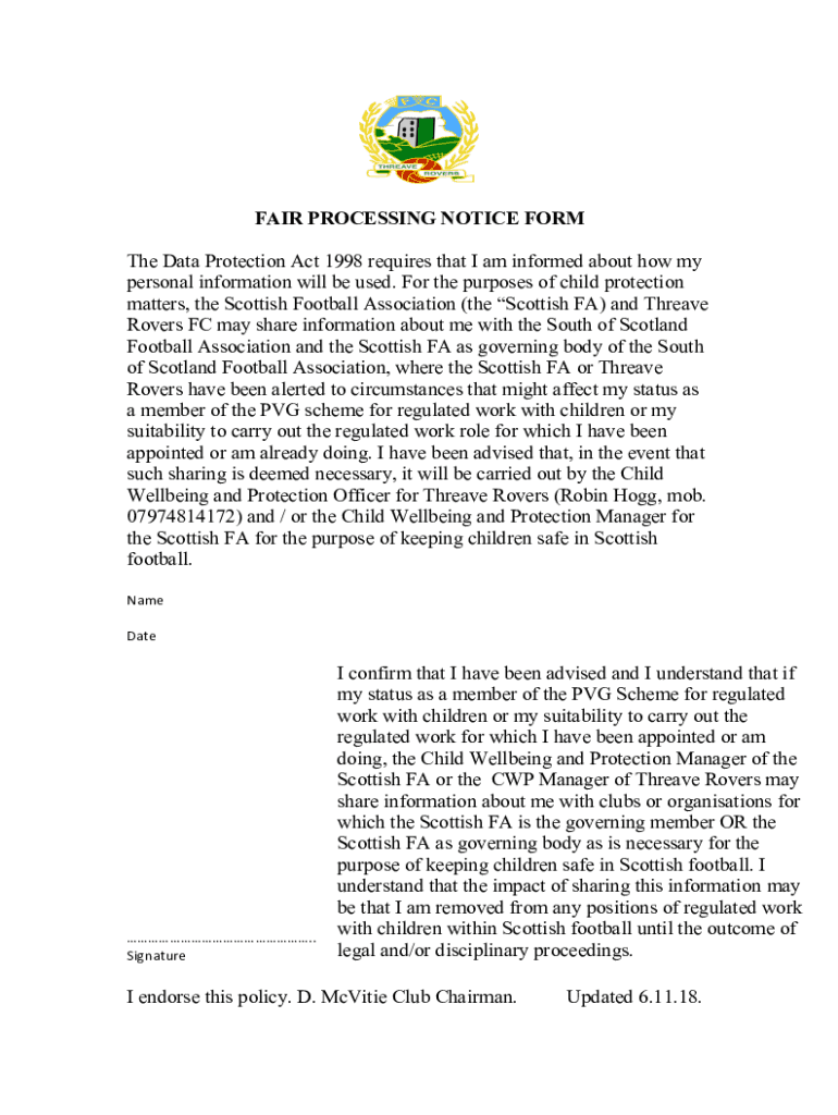 Fillable Online Information Leaflets and Consent FormsData protection ...