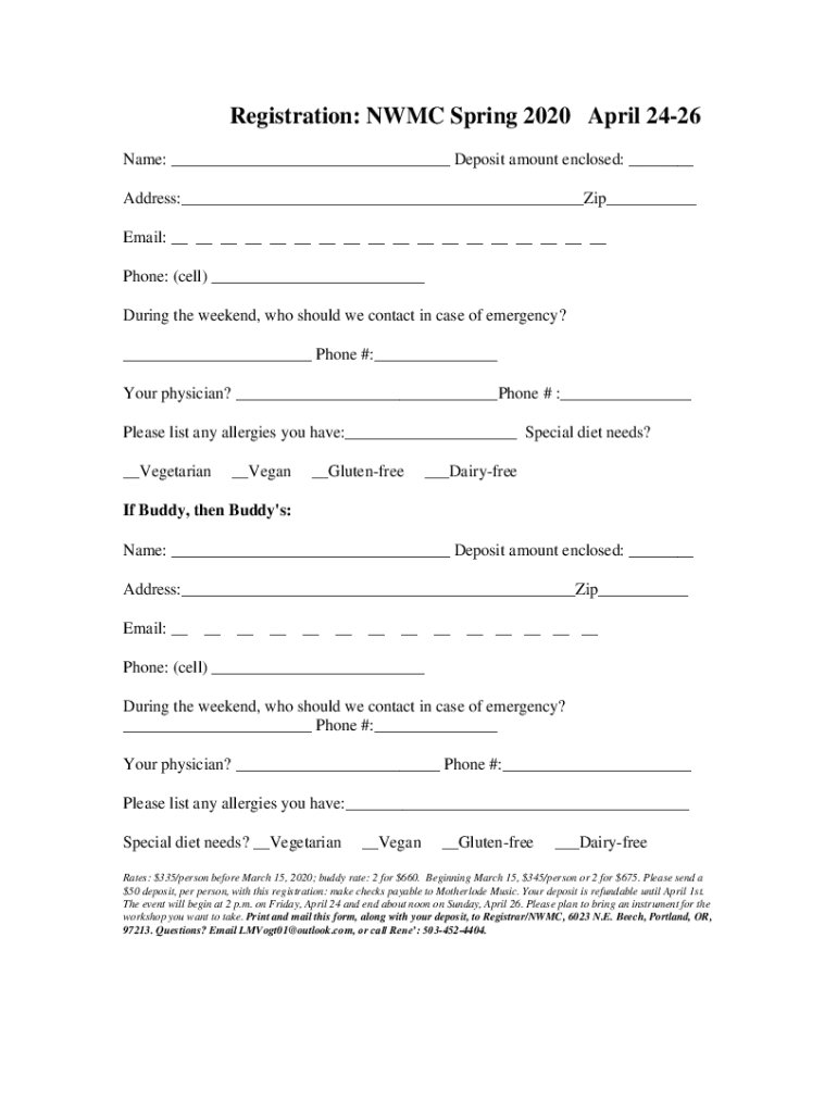 Fillable Online Name: Deposit amount enclosed: Fax Email Print - pdfFiller