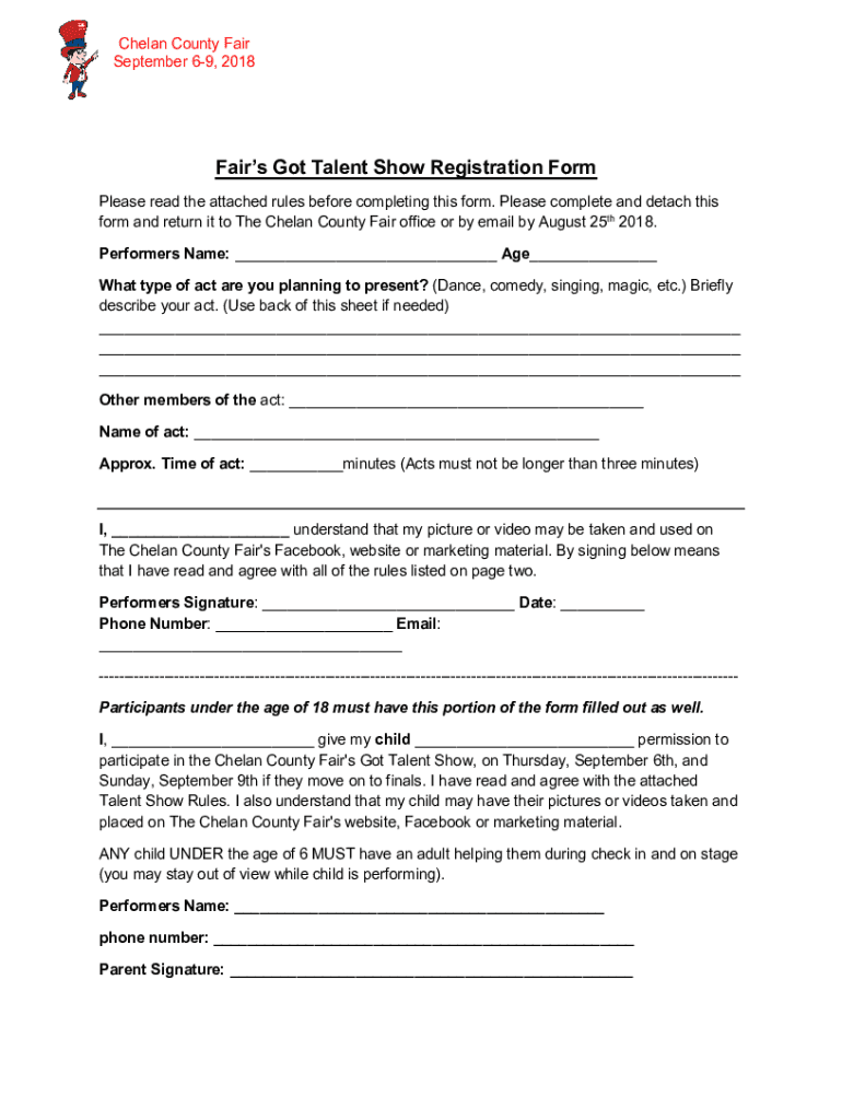 Fillable Online Talent show RULES and permission slip Fax Email Print ...
