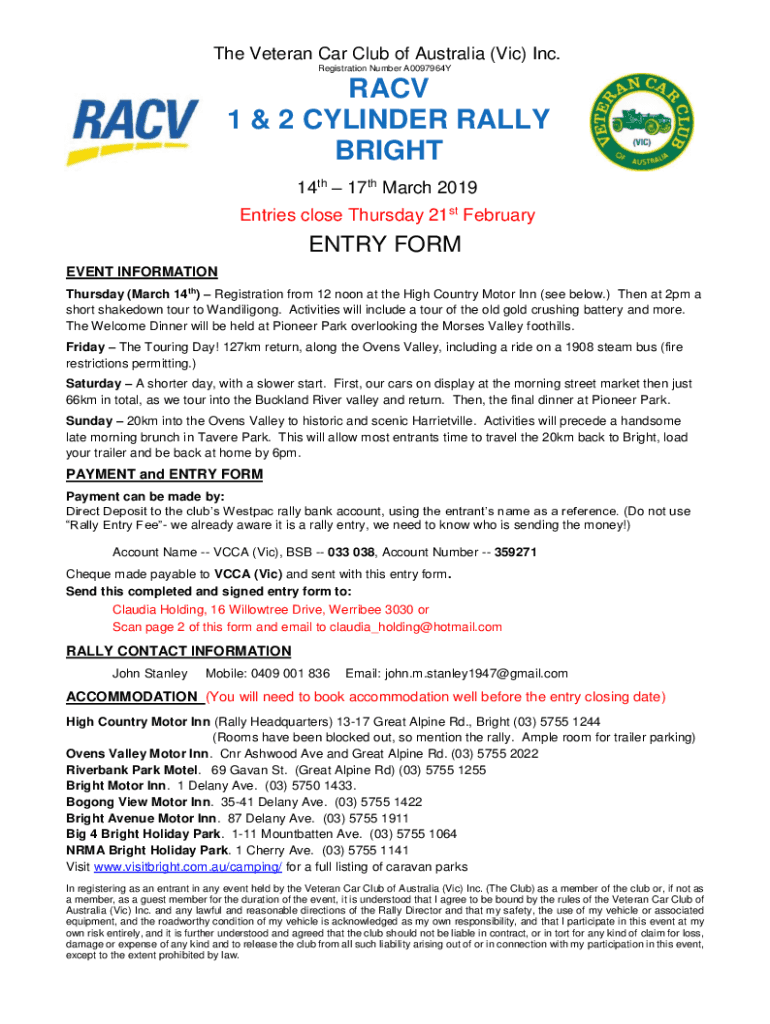 Fillable Online veterancarclub org RACV 2021 National Veteran Vehicle ...