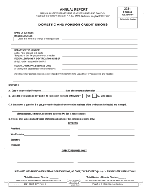 Fillable Online Form 3 Annual Report - 2021. Form 3 Annual Report ...