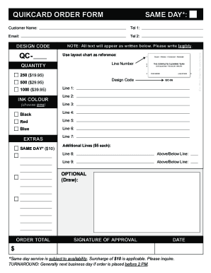 Fillable Online Quikcard Order Form Fax Email Print - pdfFiller