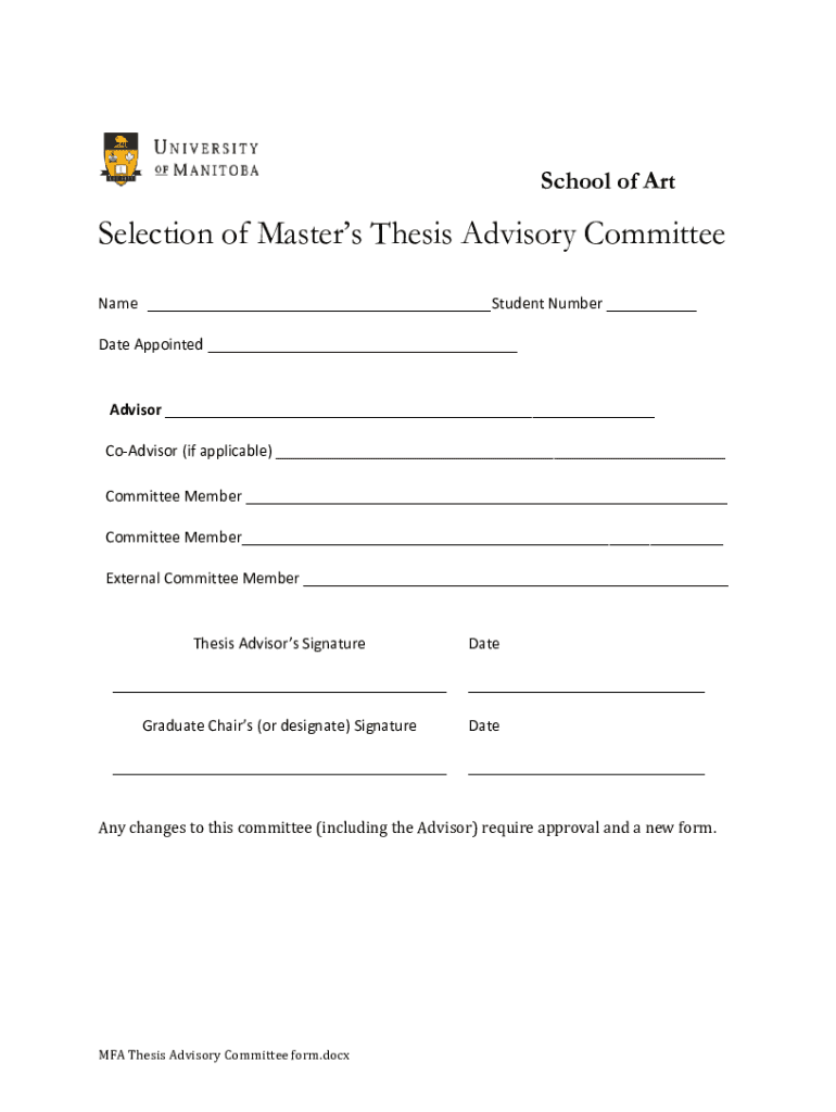 Fillable Online thesis committee request email sample Fax Email Print - pdfFiller