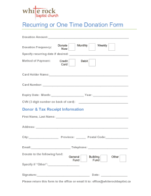 Fillable Online Recurring or One Time Donation Form final 2.docx Fax ...