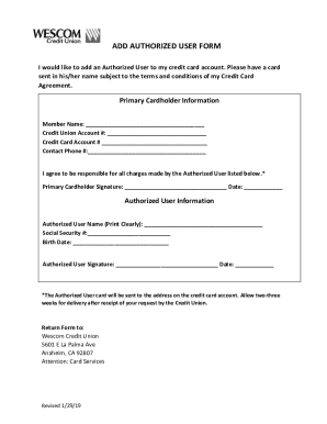 Fillable Online How to Add Authorized Users to Your Credit Card Fax ...