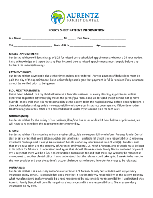Fillable Online Patient Policy Form Privacy Forms Fax Email Print ...