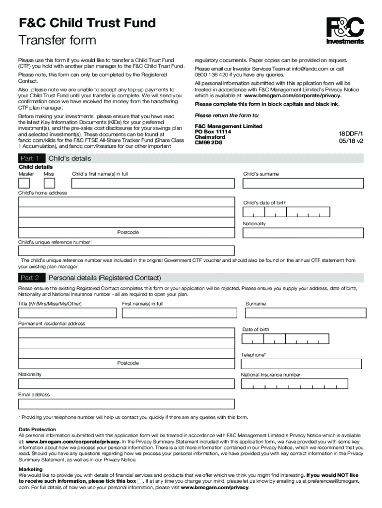 Fillable Online Transfer Your Child's CTF or Junior ISAForesters Financial Fax Email Print ...