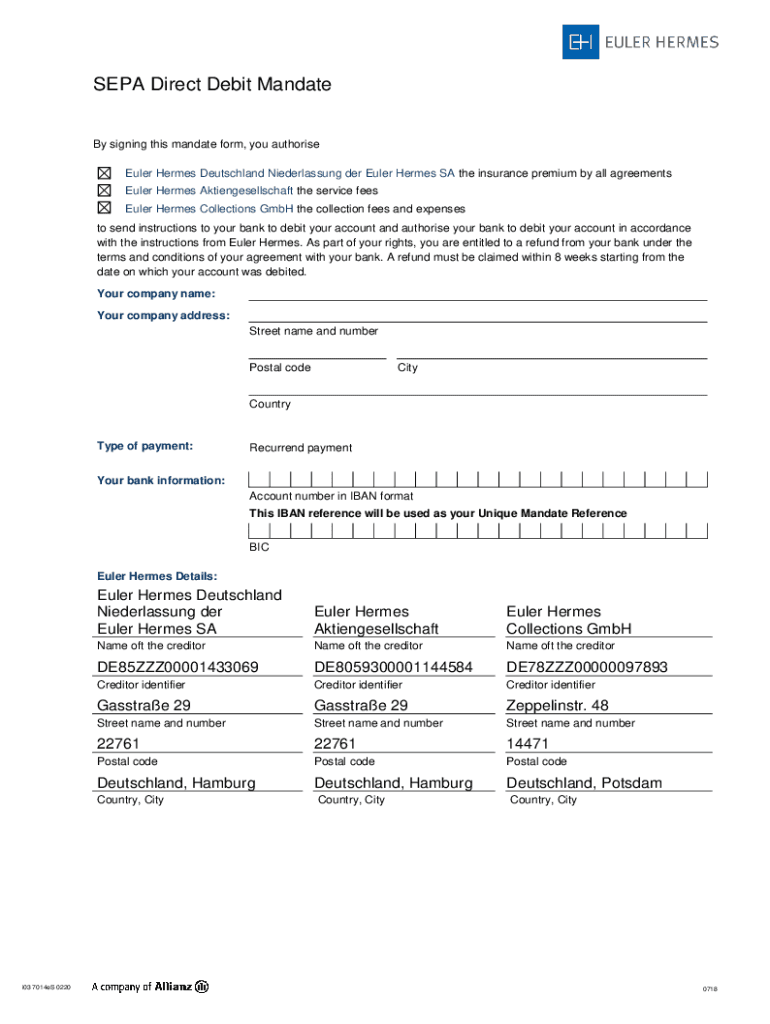 Fillable Online EN- Sample Direct debit mandate form - Europa Fax Email ...