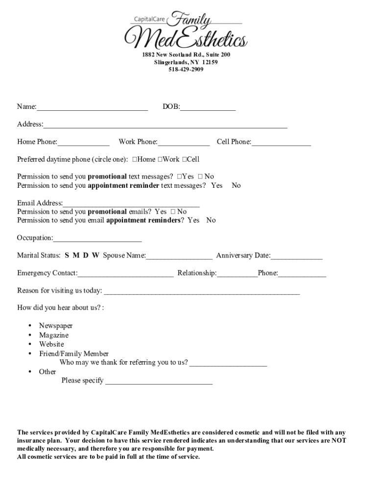 Fillable Online promotional appointment reminder appointment reminders ...