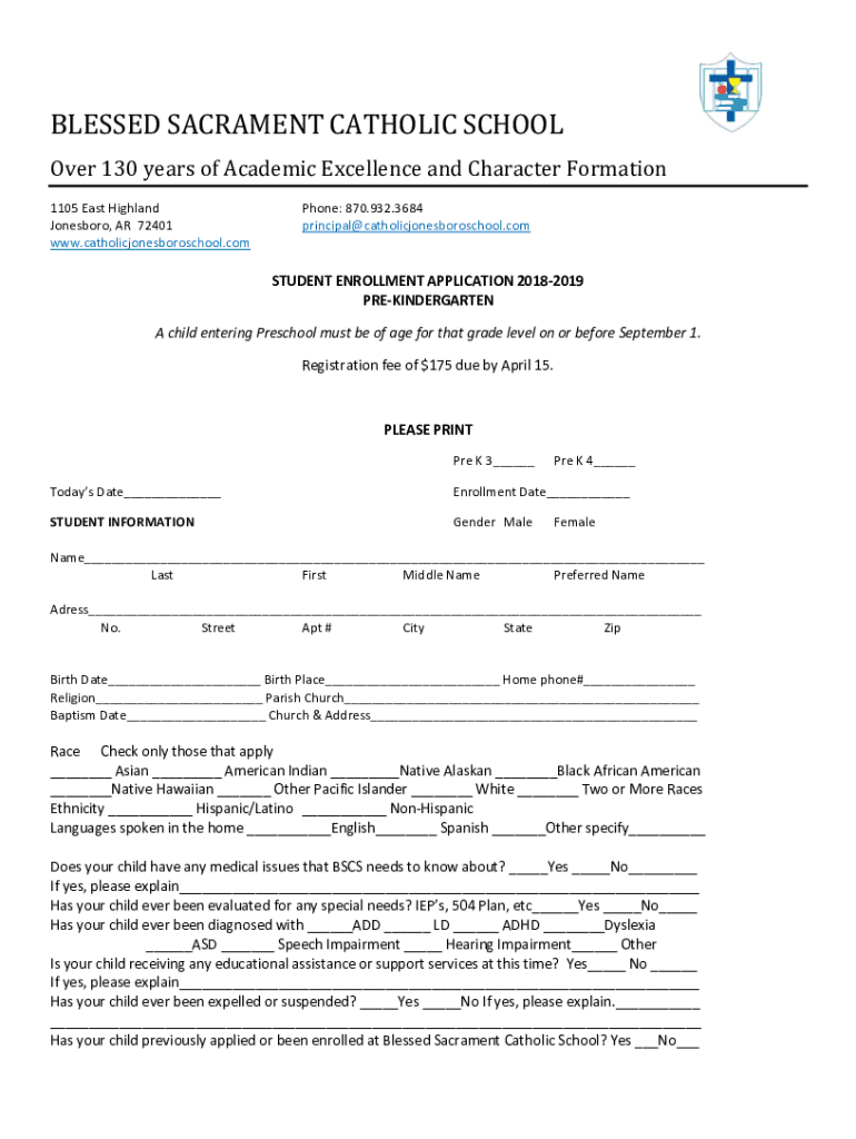 Fillable Online Blessed Sacrament ChurchBlessed Sacrament Catholic ...