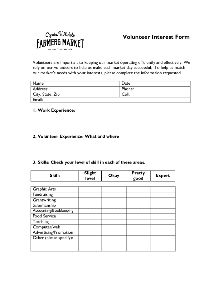 Fillable Online Strategic Volunteer EngagementManage Volunteers ...