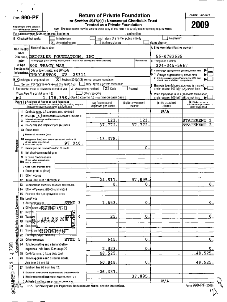 Fillable Online Form 990-PF Return of Private Foundation AoOA ...