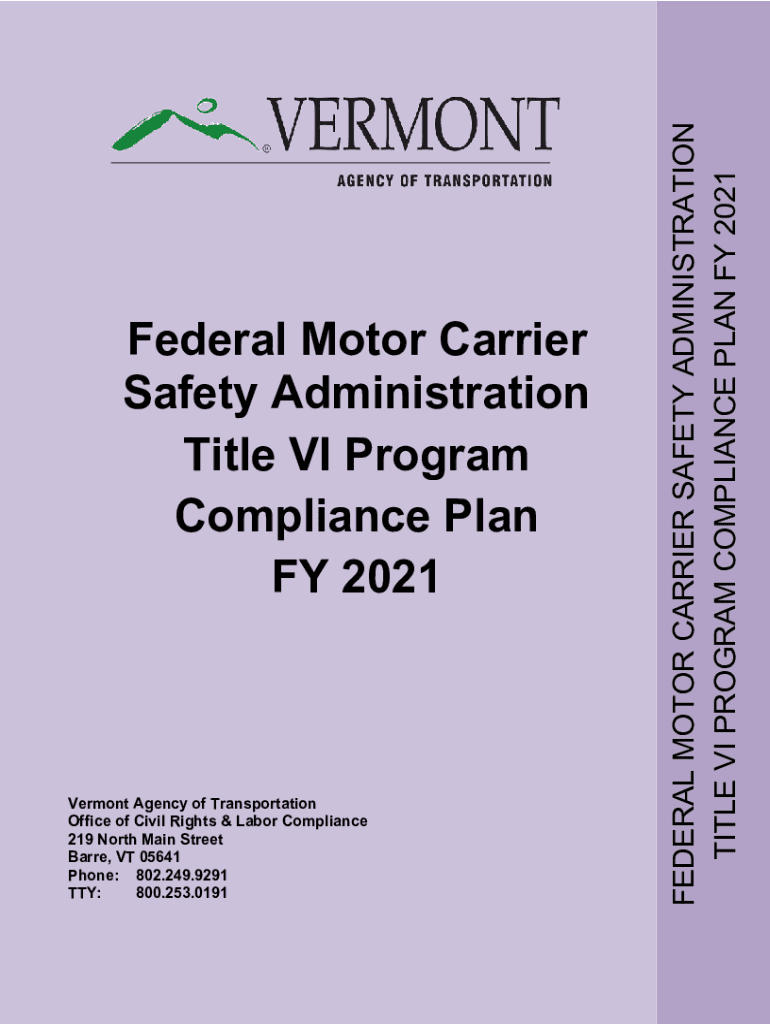 Fillable Online dmv vermont Title VIAgency of Transportation - Vermont ...