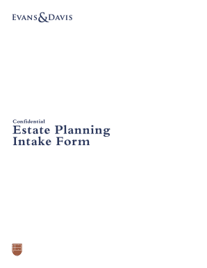 Fillable Online Estate Planning Intake Form - Evans & Davis Fax Email ...
