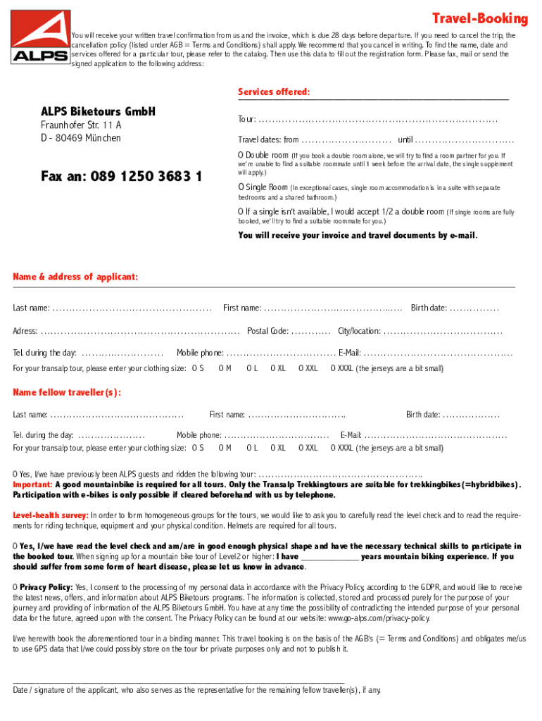 Fillable Online Sample Travel Agency Letter to Traveler With Travel ...