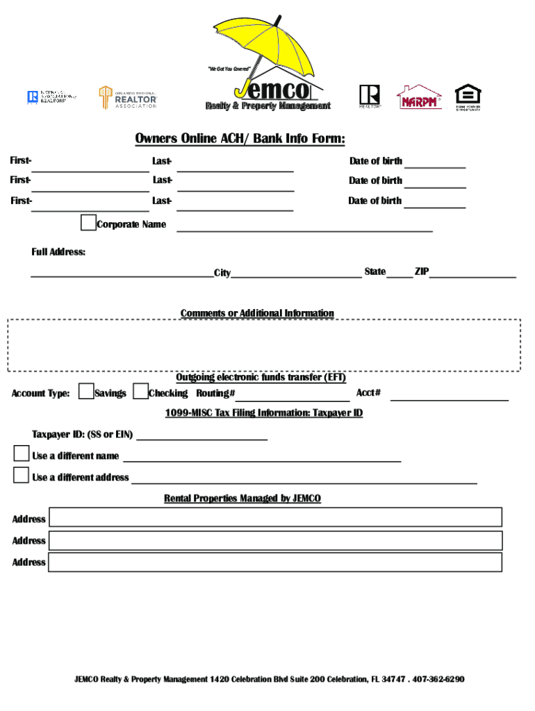Fillable Online Auto Pay Authorization Form Homeowners Name Property ...