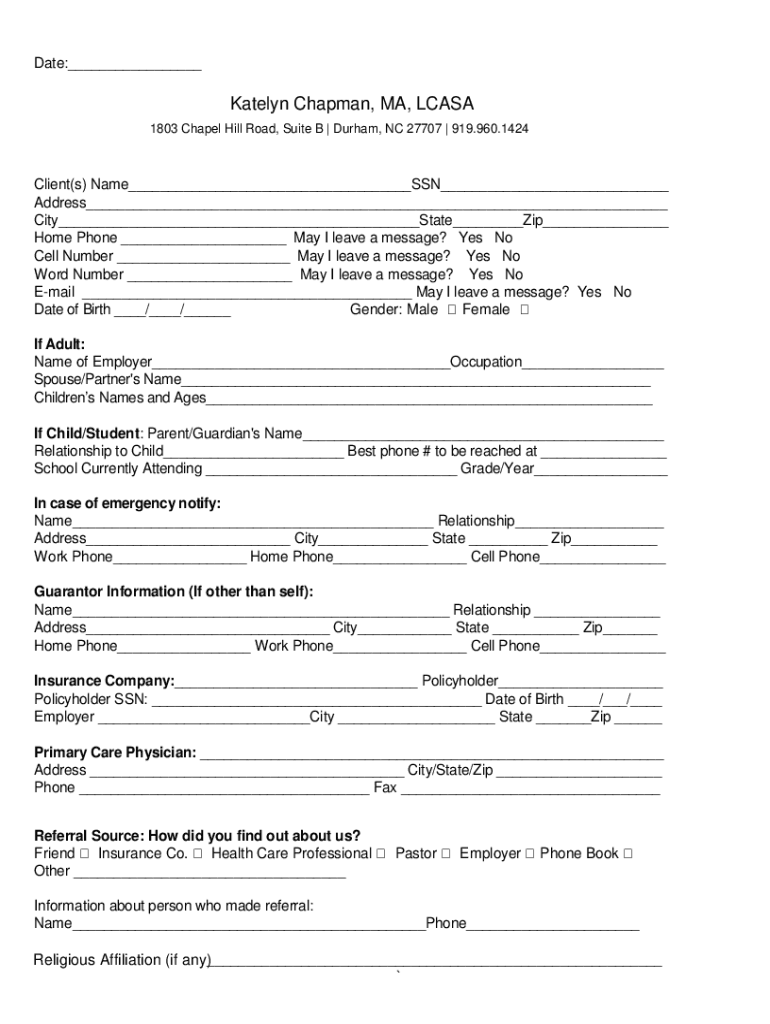 Fillable Online New Client Data Form Fax Email Print - pdfFiller