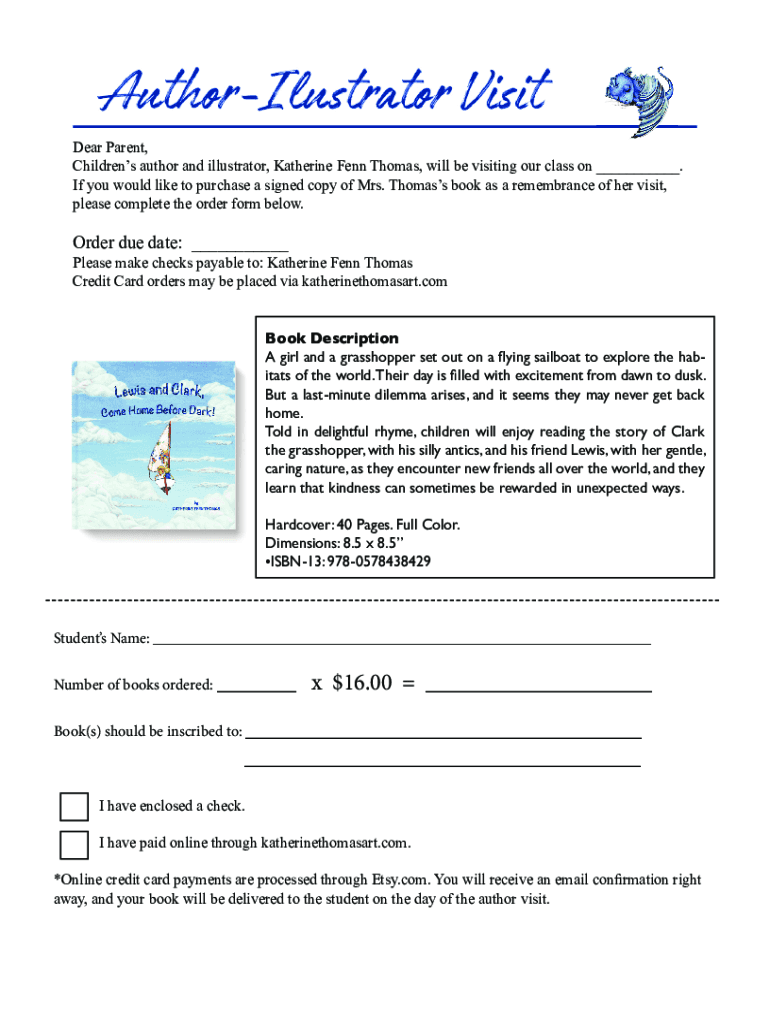 Fillable Online Childrens author and illustrator, Katherine Fenn Thomas ...