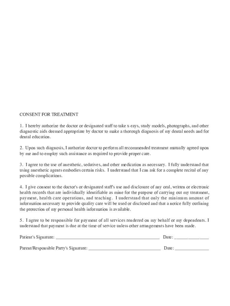 Fillable Online Don C. Atkins DDS - Consent for Treatment Fax Email ...