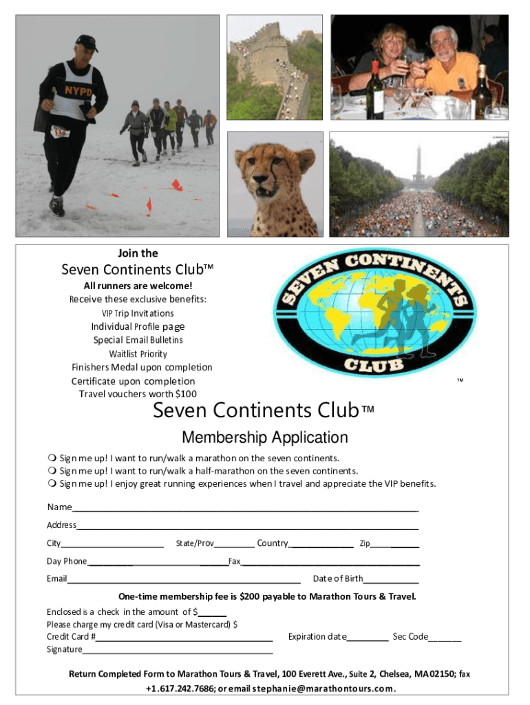 Fillable Online Seven Continents Club Fax Email Print - pdfFiller