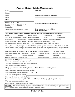 Fillable Online Mend Intake and Medical Screening Form Fax Email Print ...