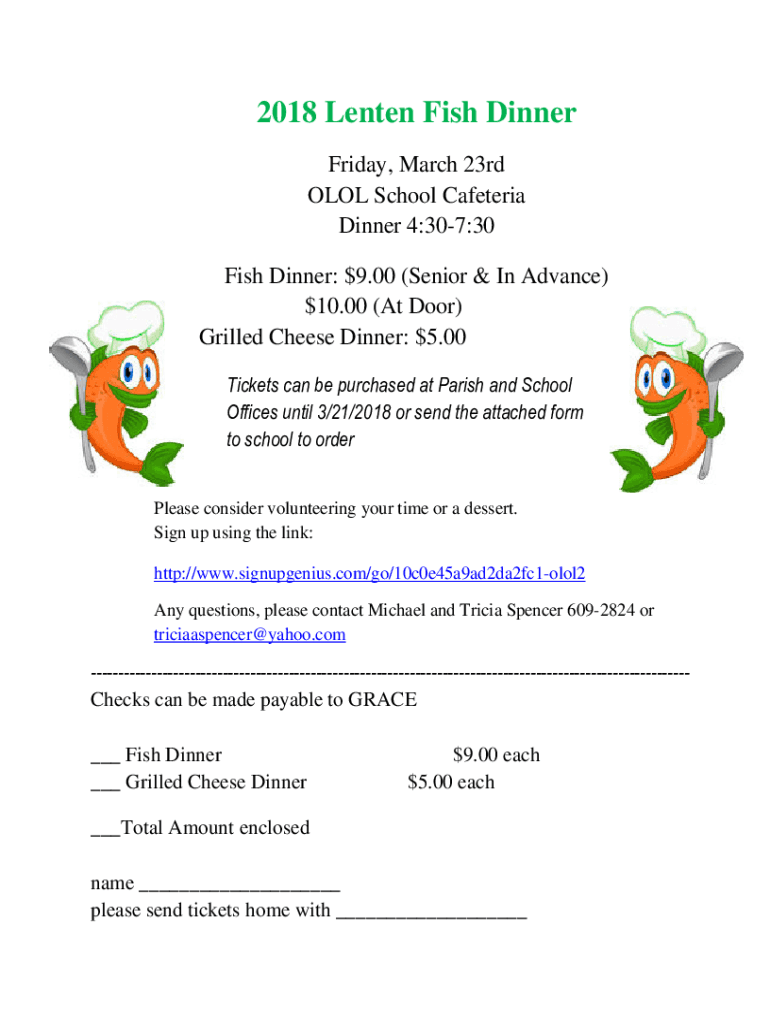 Fillable Online PDF Holy Trinity Lenten Fish Fry 7th Annual Holy ...