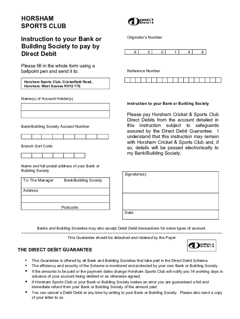 Fillable Online 10 Printable direct debit examples Forms and Templates ...