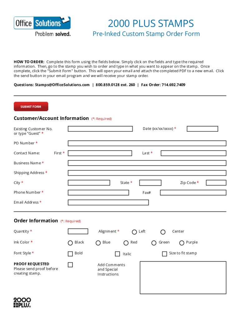 Fillable Online Simply Stamps - Self-Inking Stamps, Rubber Ink Stamps ...
